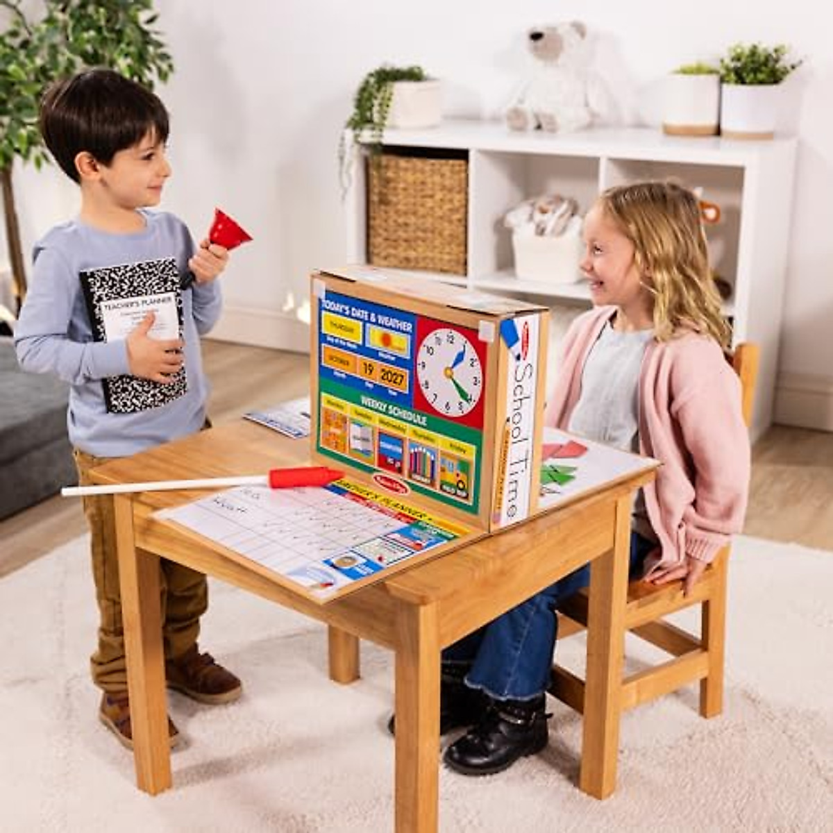 Melissa & Doug School Time! Classroom Play Set Game - Be Teacher or Student - FSC Certified