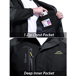 MAGCOMSEN Jackets for Men Winter Jacket for Men Hiking Jacket for Men Soft Shell Jacket Waterproof Jacket for Men Spring Jacket for Men Ski Jacket for Men