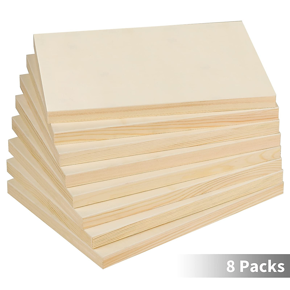 ADXCO 8 Pack Wood Panels 9 x 12 inch Wooden Canvas Board Unfinished Wooden Panel Boards for Painting, Arts, Pouring Use with Oils, Acrylics