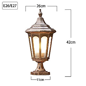 KMYX Outdoor Post Light Modern Bollard Column Lamp Waterproof IP55 Exterior Pillar Lamp Garden Stigma Light Courtyard Porch Decorative Landscape Lamp, 11cm×42cm