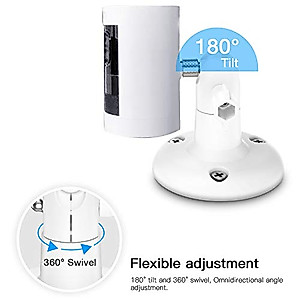 360 Degree Adjustable Mount for Stick Up Cam/Indoor Cam/Battery Cam,TIUIHU Stable Outdoor Ceiling Bracket Mounting Kit for Plug-in HD Security Camera (2-Pack,White)