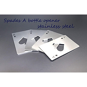 FGen 12PCS Spades A Bottle Opener Creative Poker Shaped Stainless Steel Opener Bottler Beer Starter Suitable For Wallet