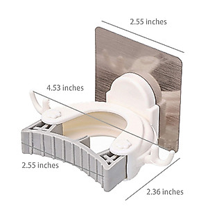 WAVALP Broom Holder Wall Mount with Command Hooks Heavy Duty Mops Holder Organizer with Command Strips Anti-Slip Home Storage and Organization Tool (White 6 pcs)