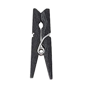 Restaurantware 1.2 Inch Black Clothespins 500 Mini Clothespins - Disposable Sturdy Black Bamboo Wooden Clips Food Grade For Appetizers Garnishes Cocktails
