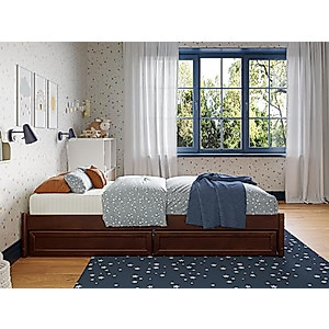 AFI, Barcelona Twin Panel Platform Bed with Storage Drawers, Walnut