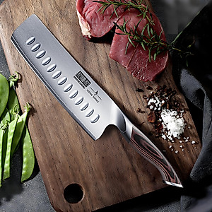 HOSHANHO 7 Inch Nakiri Knife, Japanese AUS-10 High Carbon Stainless Steel Chef Knife, Multipurpose Meat Vegetable Sharp Kitchen Knife with Ergonomic Pakkawood Handle