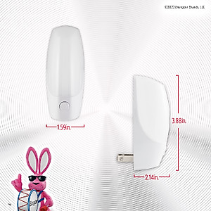 Energizer Manual On/Off LED Night Light Plug-in, Push Button, Compact, Contemporary, for Bedroom, Livingroom, Hallway, Bathroom, Nursery, Basement, White, 37099, 1 Pack