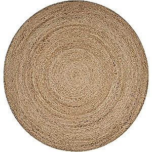 100% Jute Handwoven Round /Natural Jute Rugs (4 x4 ft)