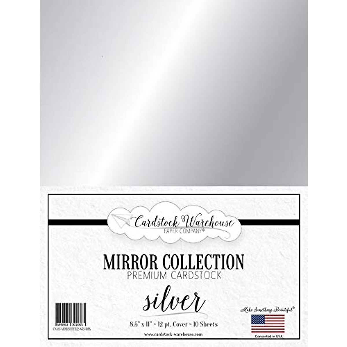 Mirror Silver Metallic Mirricard Cardstock - 8.5 X 11 inch - 100 lb / 12Pt - 10 Sheets from Cardstock Warehouse