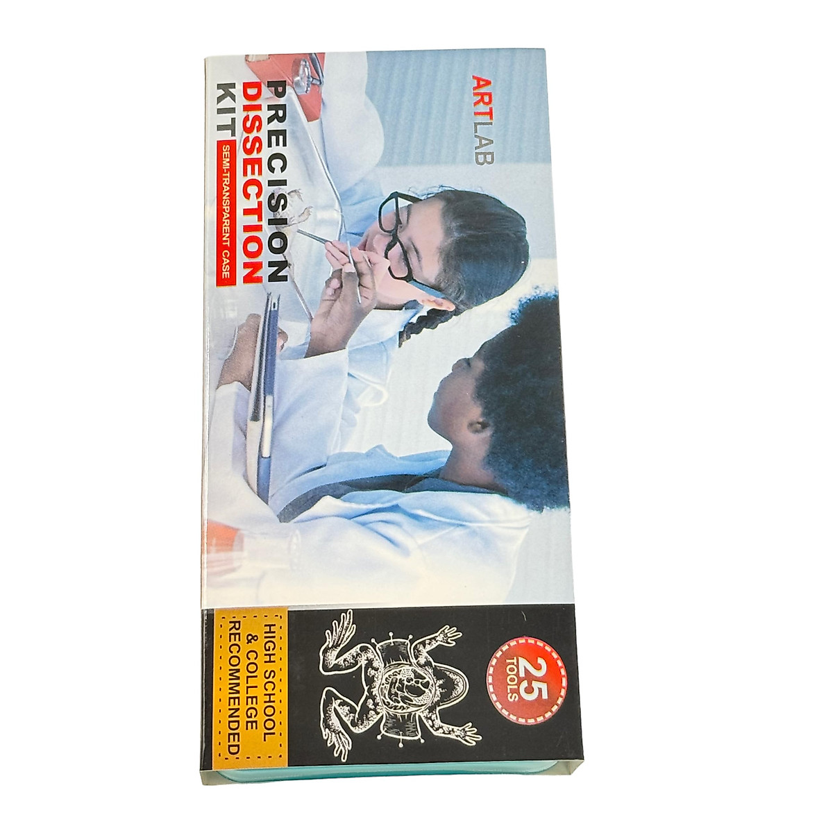 ArTLaB Premium -Precision Dissecting Dissection Kit 25 Piece Biology Dissecting Kit -Stainless Steel Instruments Scalpel handle Blades & T-Pins Biology Students & Faculty Autoclavable Transparent Case