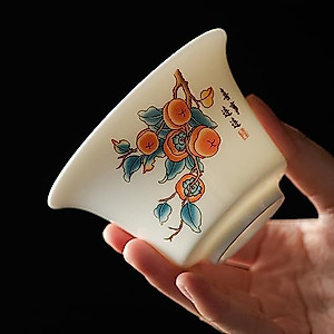 ICHAG Gongfu tea set |羊脂玉茶具 |White Jade,Yangzhi Jade tea sets|gaiwan tea set|12-pieces|Joyful Celebrations(喜柿连连 tea sets for adult (White Jade- Joyful Celebrations)