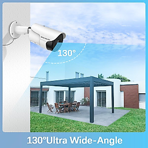 WEILAILIFE 【90ft Super Night Vision & 130°Ultra Wide-Angle】 2-Way Audio 5.0MP Outdoor Wired Extended Security Camera, Bullet Exterior Surveillance, Home Video Surveillance & Security Cameras