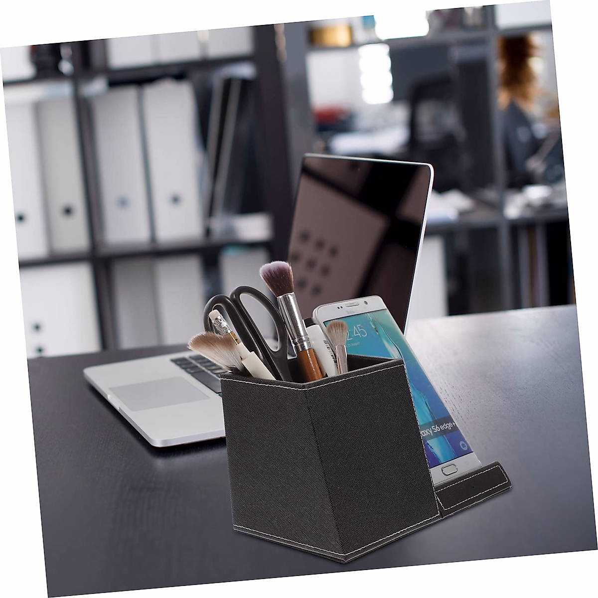 Tofficu Pen Holder Desk Pen Holder Desktop Charging Station Fast Charger Nightstand Charging Nightstand Cell Phone Holder Pen Stand Organizer Iphone8 Pu