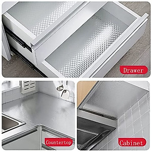 Kitchen Backsplash Stickers Wallpaper, Kitchen Stickers Self Adhesive Kitchen Aluminum Foil Stickers Oil Proof Waterproof Stove Sticker (15.7X118 Inches)