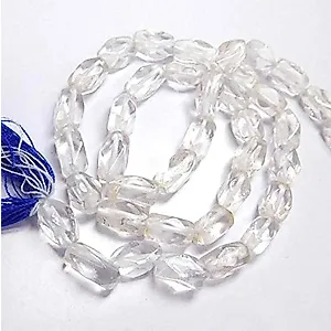 LKBEADS Clear Quartz Natural Gemstone Faceted Indian Cut Square Beads 13 Inch Long Strand square beads, beads, cube beads, square bead,spacer beads, square, Code-HIGH-44007