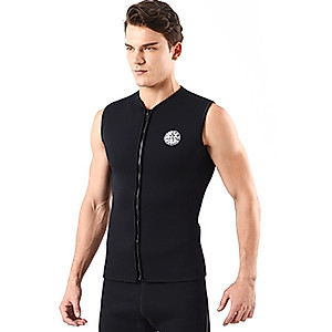 Micosuza Unisex Wetsuit Vest Top Premium Neoprene 3mm Sleeveless Front Zipper for Diving Surfing Swimming Snorkeling