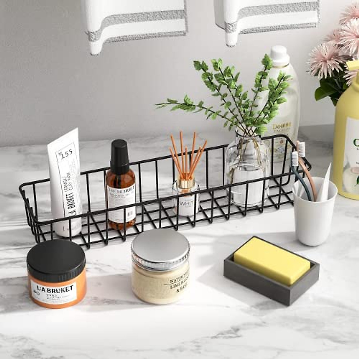 Shower Caddy Bathroom Shelf Rack, Wall Mount for Hanging Shampoo Conditioner - 4-Tier Storage Organizer with Hooks, Rustproof SUS304 Stainless Steel, No Drilling Adhesive Wall Mounted Shower Basket