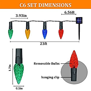 2 Pack 50Led Solar Outdoor Christmas Decorations, 8 Modes Strawberry String Lights with Remote,Christmas Fairy Lights Solar Operated Waterproof for Garden, Yard, Party, Christmas Tree Decorations