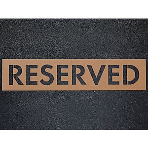 APS 12" RESERVED Parking Stencil for Parking Lot | Reserved Stencil for Parking Lot Pavement Markings | Reserved Parking Lot Stencils for Painting | Made in USA w/Recycled Reusable Cardboard