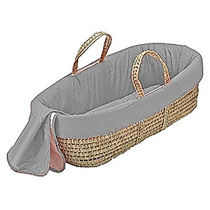 bkb Solid Color Moses Basket, Grey