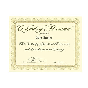 Southworth® Premium Foil Certificates, 8 1/2" x 11", 66 Lb, Ivory/Gold Foil Spiro, Pack of 15