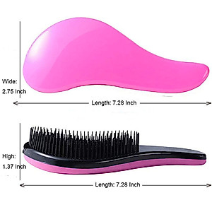 2-Pack Detangler Hair Brush for Kids & Adult - Detangling Hairbrush for Curly Straight Natural Hair Black Rosered