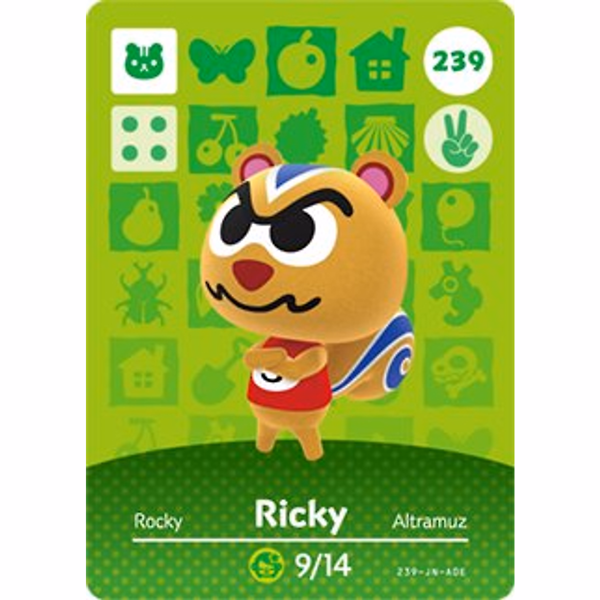 Ricky - Nintendo Animal Crossing Happy Home Designer Amiibo Card - 239