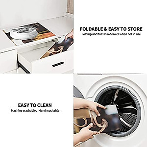 Hot coffee Printed Drying Mat For Kitchen Ultra Absorbent Microfiber Dishes Drainer Mats Non-Slip Silicone Quick Dry Pad - 18 X 16inch