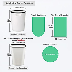 FYY Trash Bags, Garbage Bags, 100 Count 6 Gallon [Extra Thick][Leak Proof] Rubbish Bags Wastebasket Bin Liners for Home Office Trash Can Green