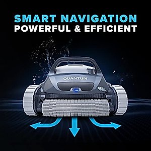 Dolphin Quantum Automatic Robotic Pool Cleaner with Extra-Large Filter Basket and Intense Waterline Scrubbing Power, Ideal for In-ground Swimming Pools up to 50 Feet