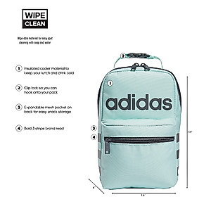 adidas Santiago 2 Insulated Lunch Bag, Semi Flash Aqua Blue/Onix Grey, One Size