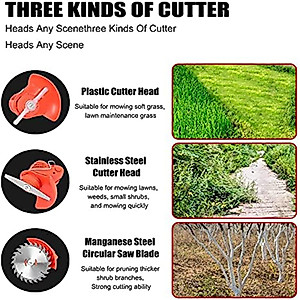 HLCUI Garden Strimmer,24V Cordless Grass Trimmer with Battery and Charger Telescopic Brush Cutter Electric 3-in-1 Lightweight Lawn Edger Tool, Three Kinds Spare Blades, 90° Head Pivots,A