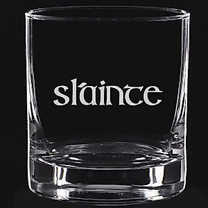 Toasted Tales - SLAINTE Whiskey Glasses | Novelty Irish Irish Celtic Gaelic Glasses for Party Decorations | Home Decor Whiskey Glasses | Irish Gifts | Gift for Mens | Glasses Made in USA (15 oz)