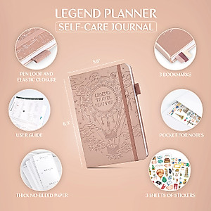 Legend Travel Planner – Vacation Itinerary Organizer for Solo Travel & Couples – Travelling Journal for Women & Men – Traveling Log with Expense Tracker & Packing List – Hardcover (Rose Gold)