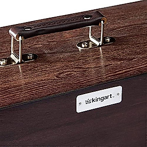 KINGART Artist Wood Pastel, Pen, Marker Portable Storage Box Organizer with Drawer, Tool Box Espresso Finish