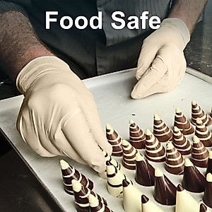 FifthPulse Medical Examination Latex Gloves X Small - 50 Count - Powder Free - Extra Thick 4.5 Mil - Natural Color - Non Sterile Disposable Gloves