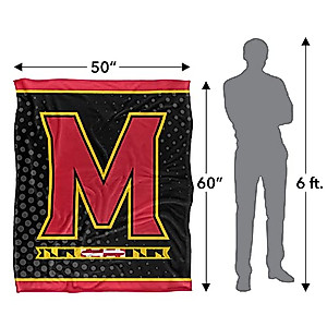 University of Maryland Blanket, 50"x60" Logo Dots Silky Touch Sherpa Back Super Soft Throw Blanket