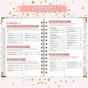 Wedding Planner - Wedding Planning Book, 8.4" x 6.3", Great Wedding Planner Book and Organizer with Hardcover and Elastic Binder for Couples, Timeline & Calendar, Guest Planning, Venues & Suppliers