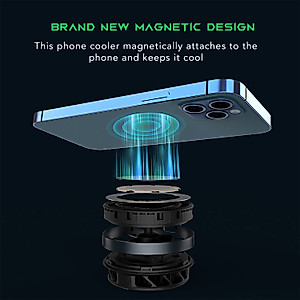 Phone Cooler Black Shark Magnetic Cooler, for MagSafe iPhone 12 13 14 15 Series, Cell Phone Cooling Fan Portable Phone Radiator Cooling Fan, Gaming Semiconductor Cooling for Android/Tablet/iPad