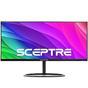 Sceptre 30-Class 29-inch IPS UltraWide Monitor 2560 x 1080 HDMI DisplayPort 119% sRGB up to 300 Lux Build-in Speakers, Machine Black (E300W-FUS)