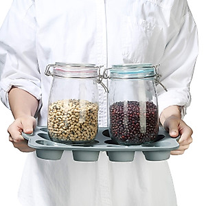 To encounter Silicone Muffin Pan, 2 Pack 12-Cup, Nonstick Baking Cups, BPA Free Cupcake Pan with Metal Reinforced Frame More Strength