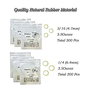 EvaGO 600 Pieces Medium 3.5 Ounce Orthodontic Elastic Rubber Bands, 3/16 and 1/4 Inch Rubberbands Fix Tooth Gap with 6 Pieces Free Elastic Placer for Braces