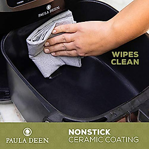 Paula Deen Stainless Steel 10 QT Digital Air Fryer (1700 Watts), LED Display, 10 Preset Cooking Functions, Ceramic Non-Stick Coating, Auto Shut-Off, 50 Recipes (Stainless Steel)