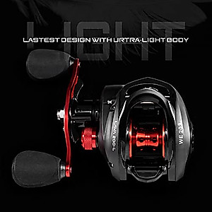 Mifine Lava Baitcasting Reels, Ultralight Baitcaster Fishing Reel, 14LB Carbon Fiber Drag, 6.8:1 Gear Ratio, 5+1BB Baitcaster Reel with 5 Magnet Braking System