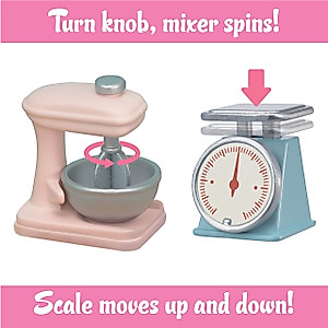 Calico Critters Kitchen Island - Toy Dollhouse Furniture and Accesories Set - Enhance Your Dollhouse with a Functional and Interactive Cooking Center