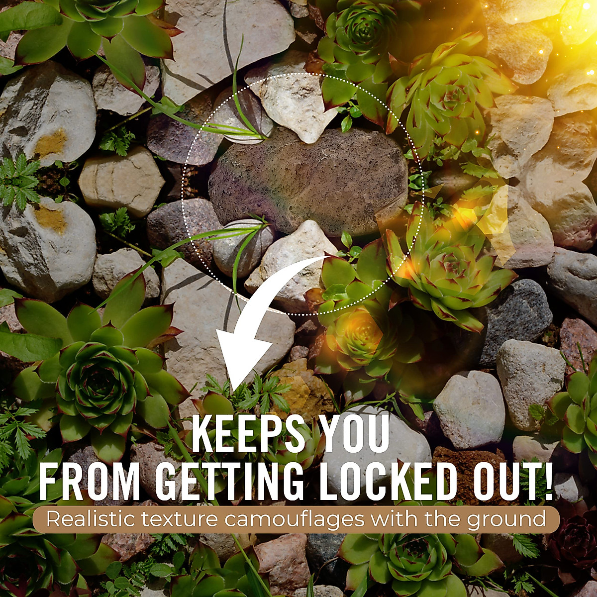 RamPro Hide-a-Spare-Key Fake Rock - Looks & Feels like Real Stone - Safe for Outdoor Garden or Yard, Geocaching (1)