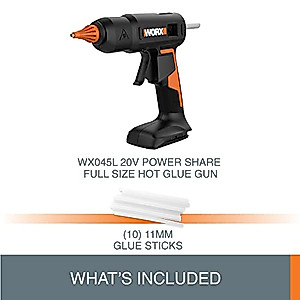 Worx 20V Power Share Full-Size Hot Glue Gun WX045L.9- (Tool Only)