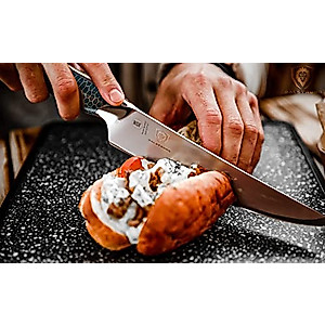 Dalstrong Chef Knife - 8 inch - Frost Fire Series Arctic Ocean - High-Chromium 10CR15MOV Stainless Steel Kitchen Knife - Sand Blasted Frosted - Ocean Teal Honeycomb Handle - Sheath - NSF Certified