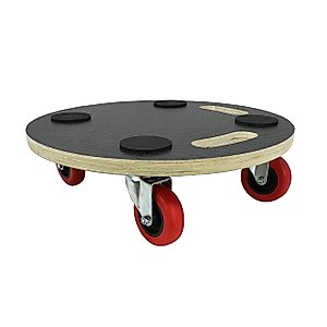 Move-It 3363 Premier 15-Inch Round Wood Platform Dolly, 530-lb Load Rating