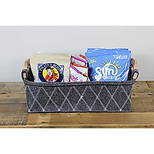 Bins & Things Felt Storage Bins Basket Set of 3 (S, M, L) Fabric Storage Organizing Baskets with Durable Handles - Home Storage Organizer Made with Thick Durable Felt Materials - Fabric Storage Basket